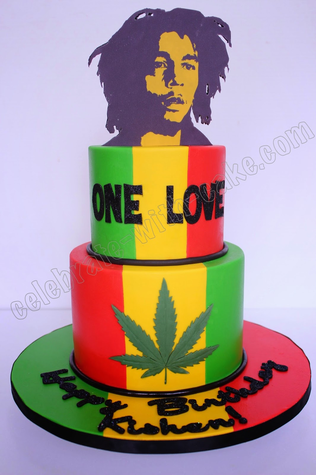 Celebrate With Cake Bob Marley 2 Tier Cake