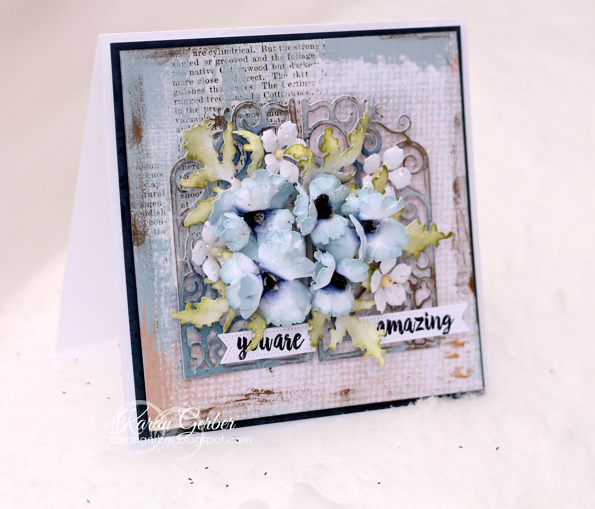 Cards Using Elizabeth Craft Design Florals [ Karan Gerber ]