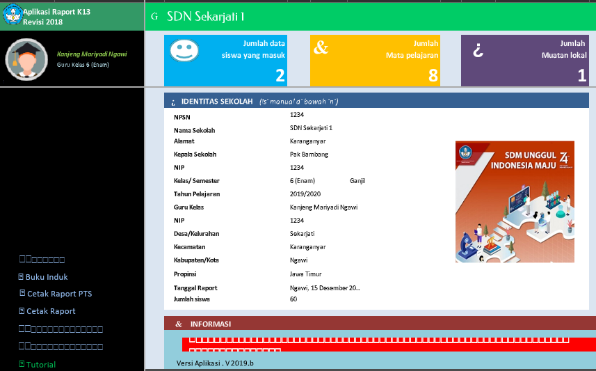 Download Aplikasi Raport K13 Revisi 2019 Semester 1 untuk Rapor SD Kurikulum 2013 Kemdikbud ...