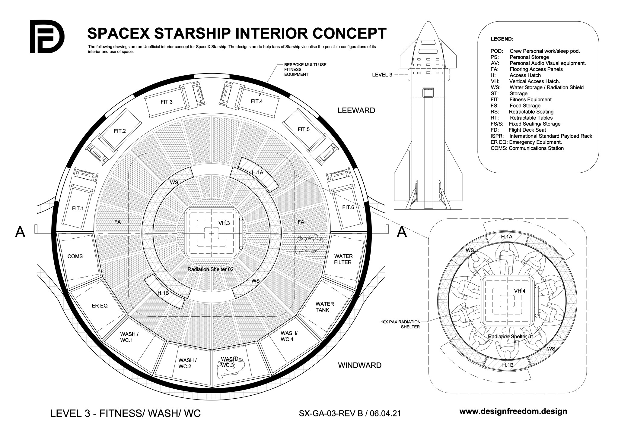 SpaceX Starship interior concept for 20 to 40 passengers by Paul King ...