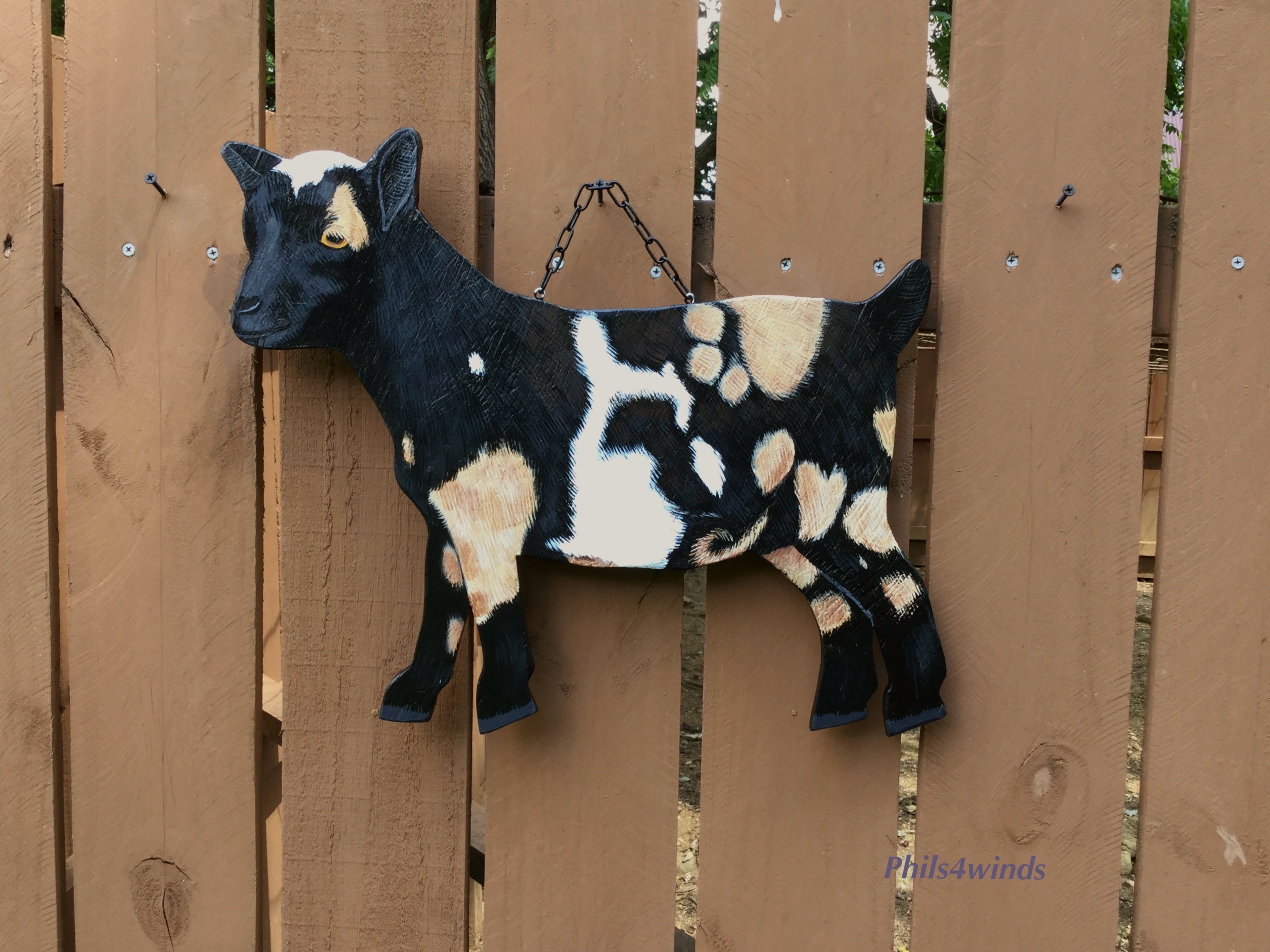 Phils4winds; paintings on Wood and Slate : Goat Door Hangers, yard art ...
