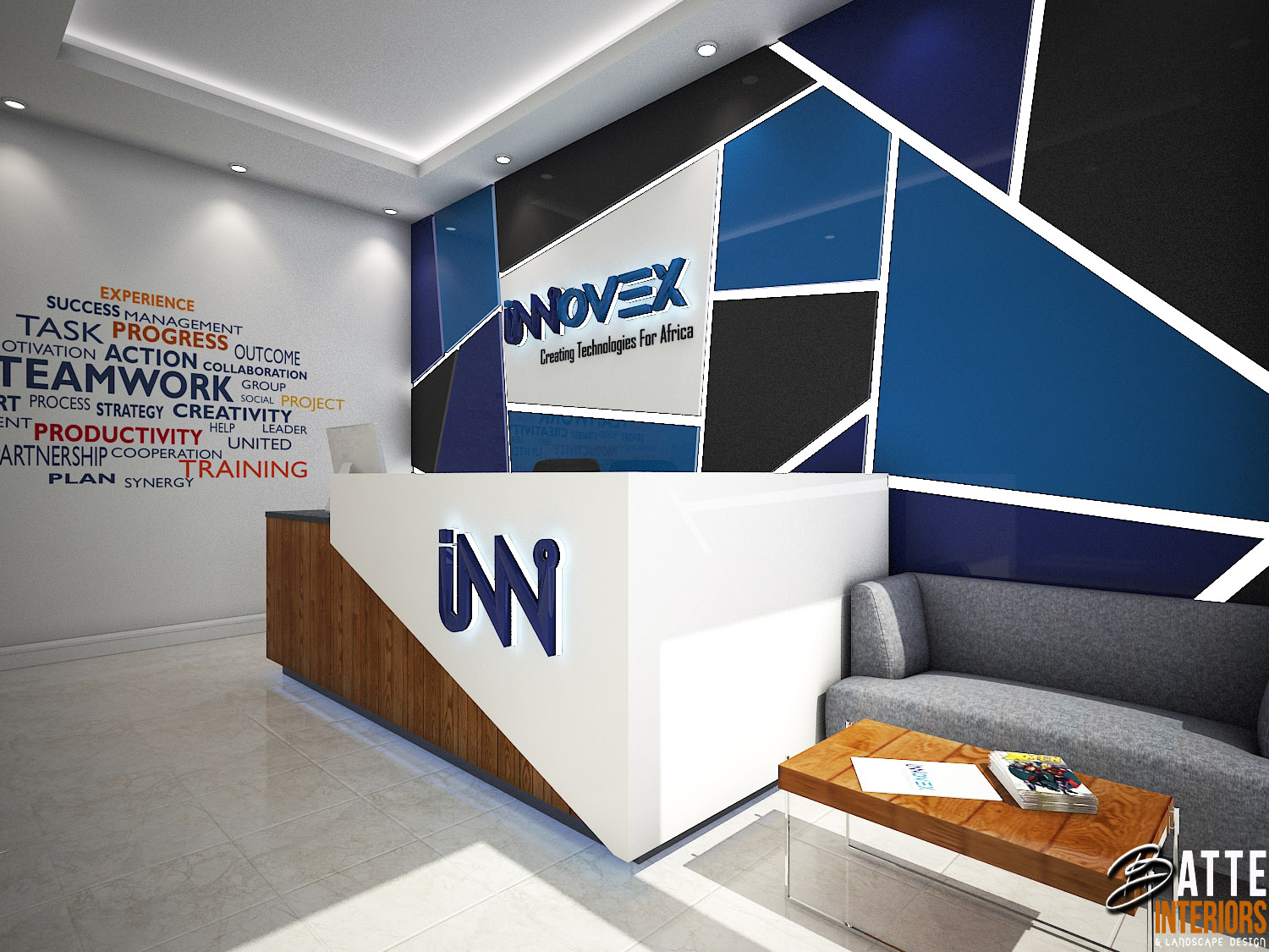 INTERIOR DESIGN UGANDA: OFFICE RECEPTION,DESIGN,BRANDING BY BATTE RONALD