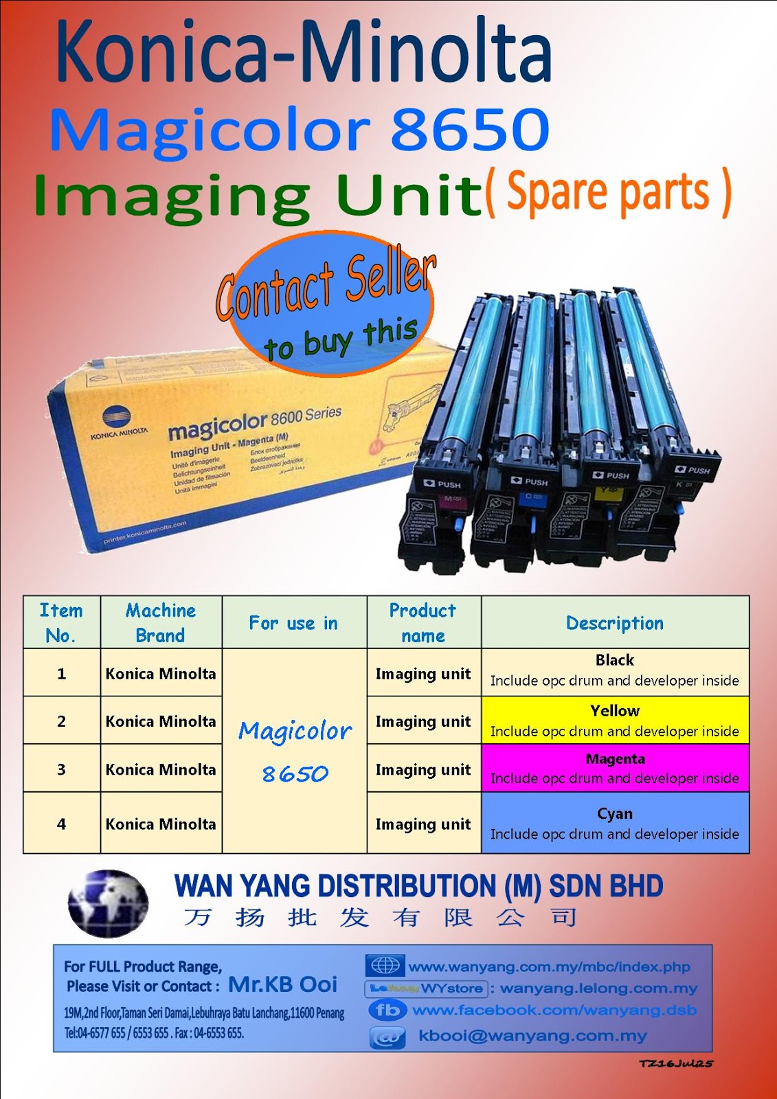 Konica-Minolta Magicolor 8650 Imaging Unit( Spare parts )