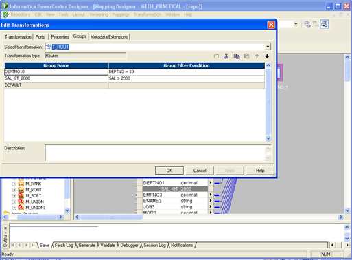 Router Transformation in Informatica