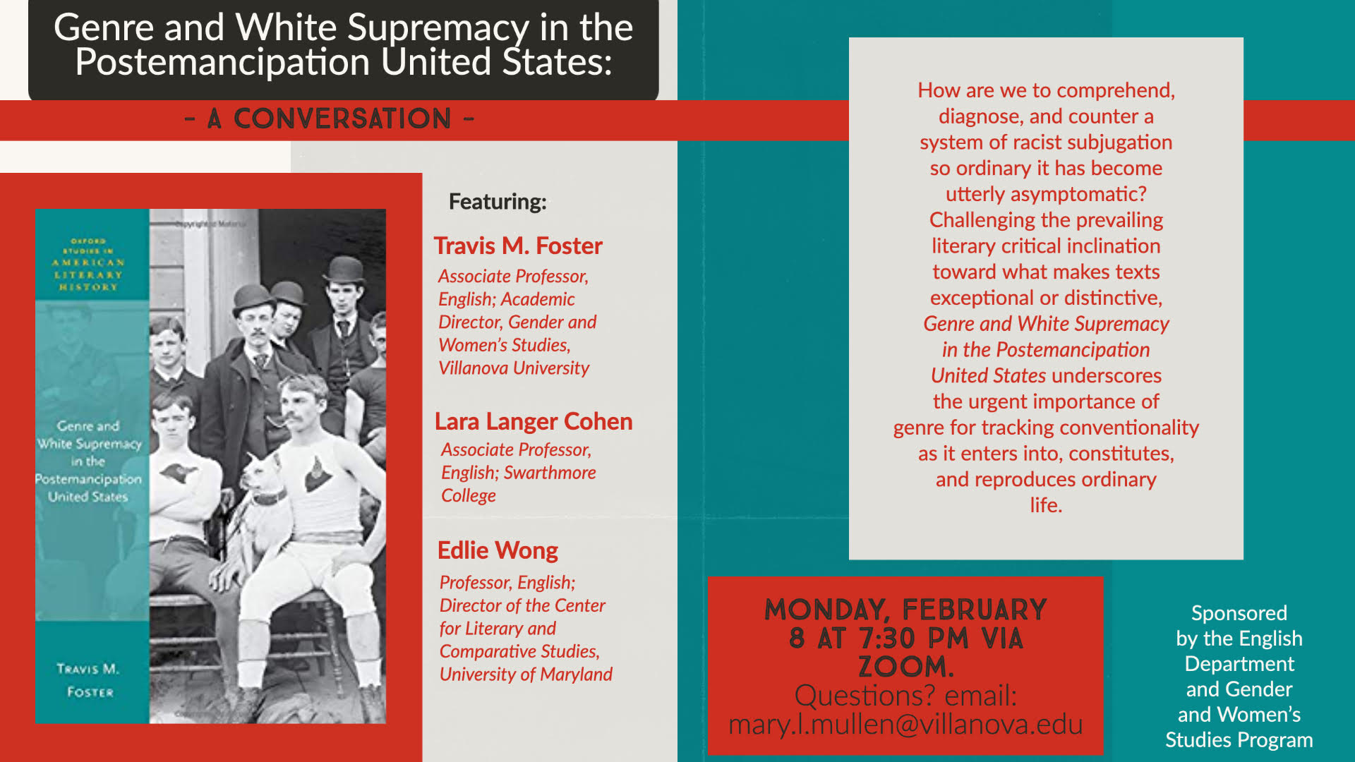 Villanova English: A Conversation with Dr. Travis Foster: Genre and ...