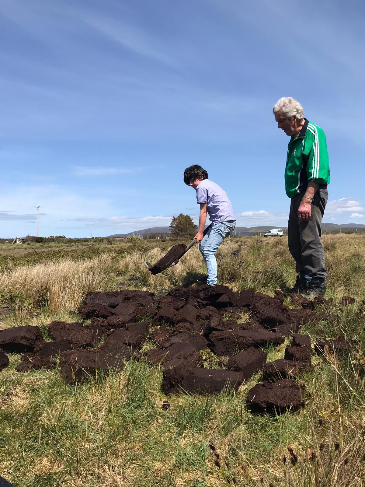 Drumgallagh N.S: Ruaidhrí and Iarlaith get to experience turf cutting ...