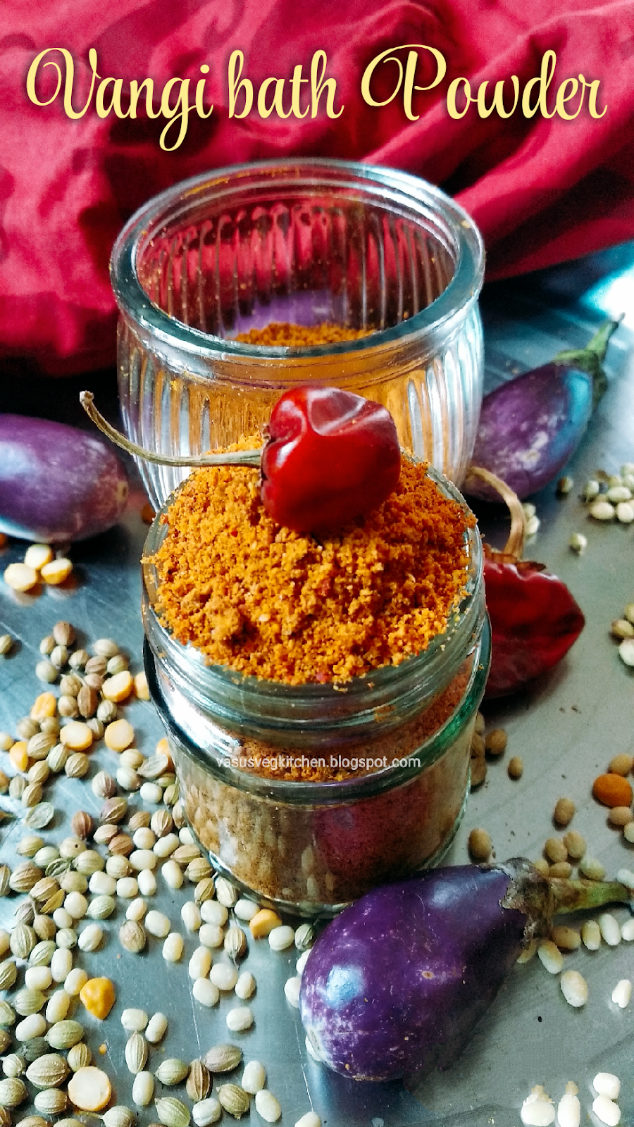 Vasusvegkitchen: Vangi bath masala powder || Vangi bath powder ...