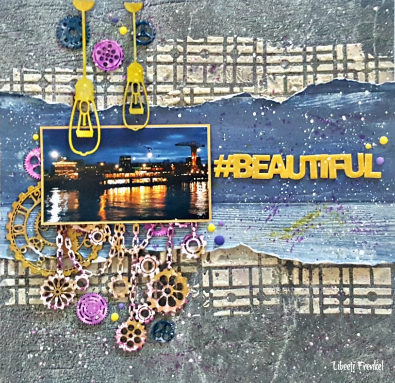 Creation with love: #Beautiful - mixed media layout