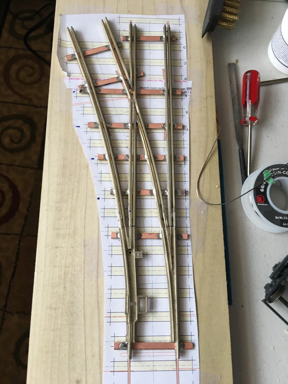 CTA O Scale L Layout: Turnout Construction