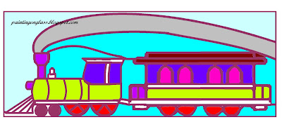 Stained Glass Old Train Pattern ~ painting on glass