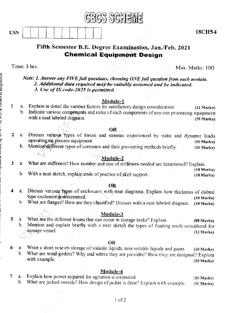 Visvesvaraya Technological University B.E. Chemical Engineering (CBCS ...