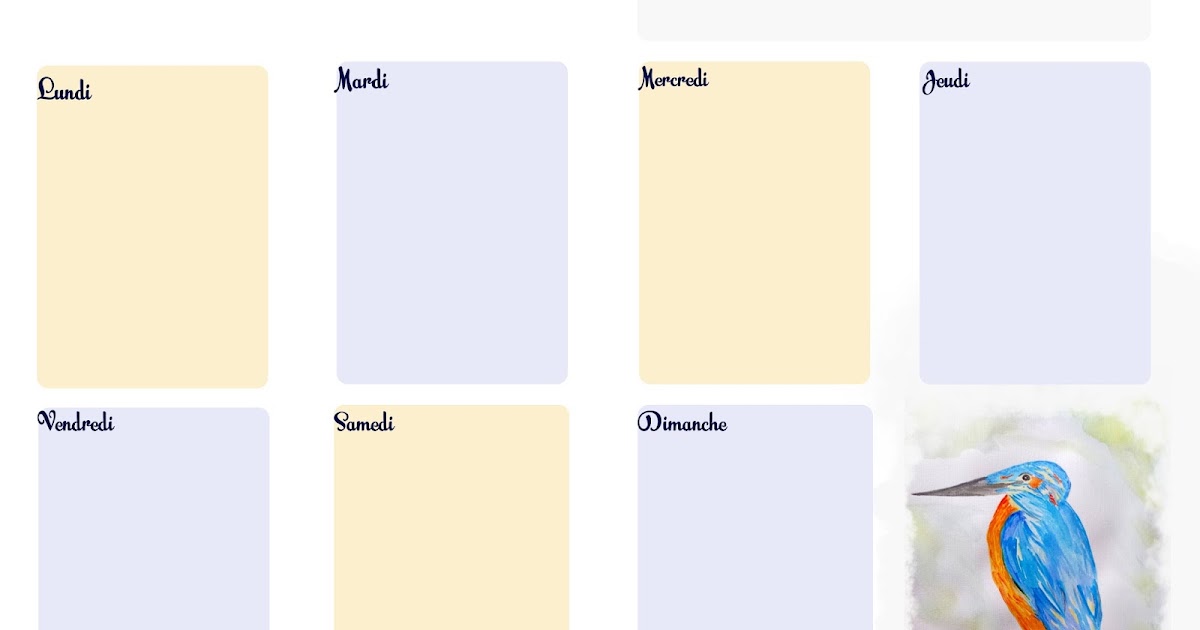 Ma petite vie: Un semainier à télécharger