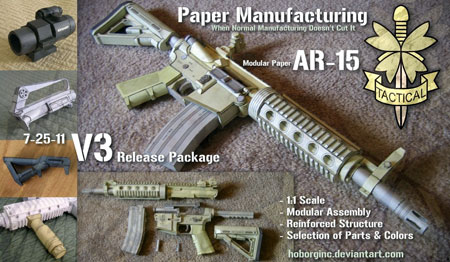 Papercraft - AR-15 Assault Rifle - Papercraft4u | Free Papercrafts ...
