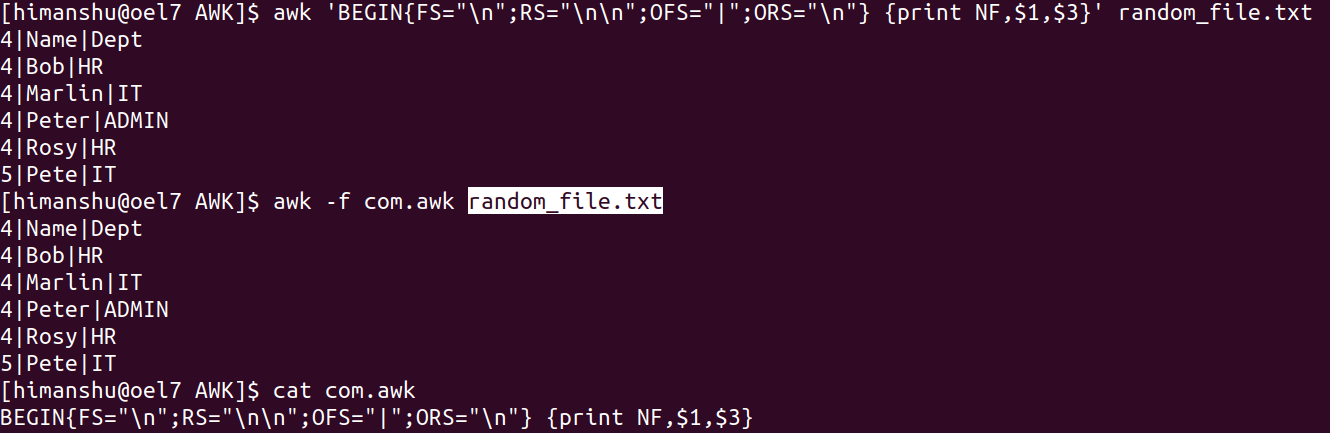 LINUX AWK Tutorial Series | Chapter 5