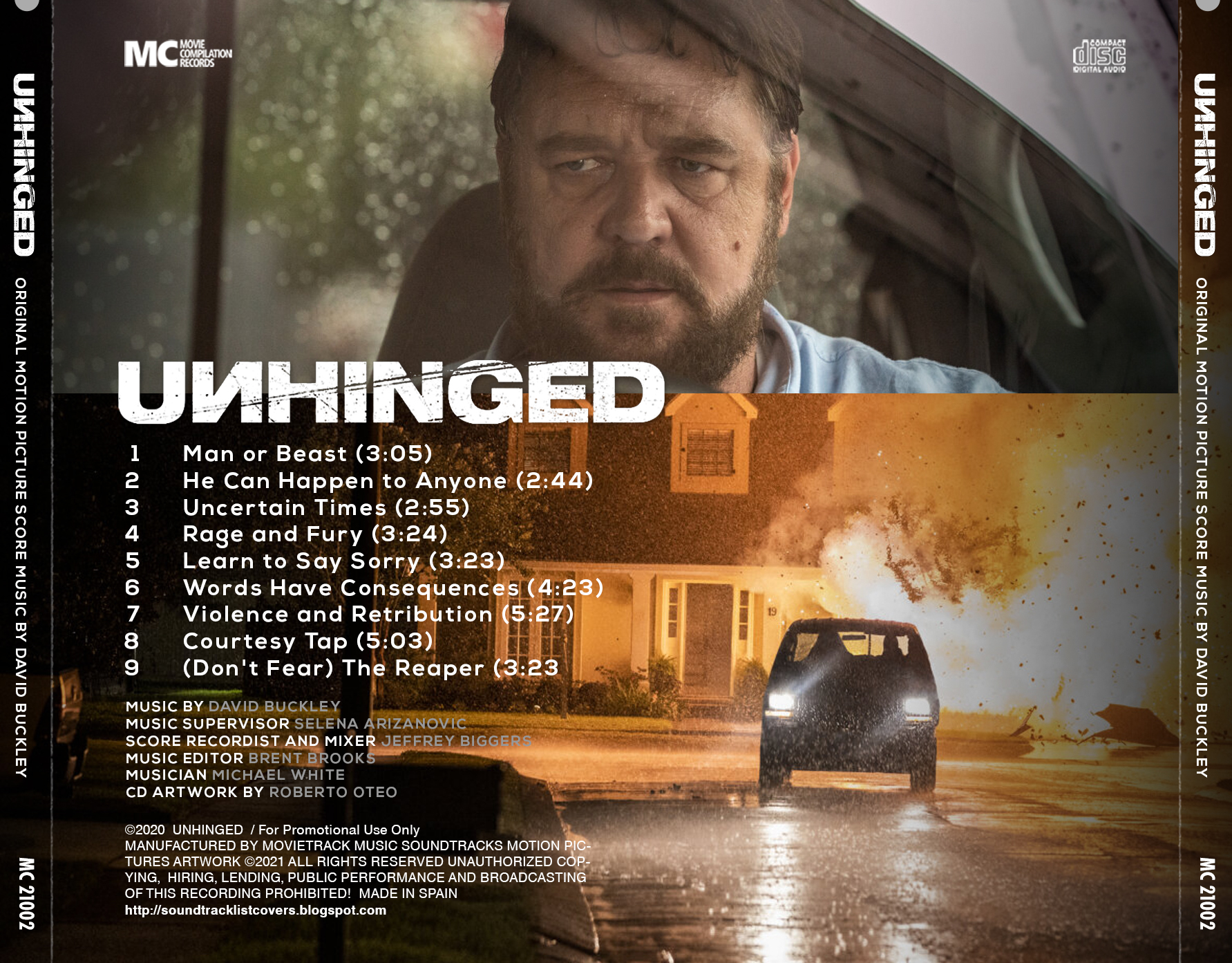 Soundtrack List Covers: Unhinged (David Buckley)
