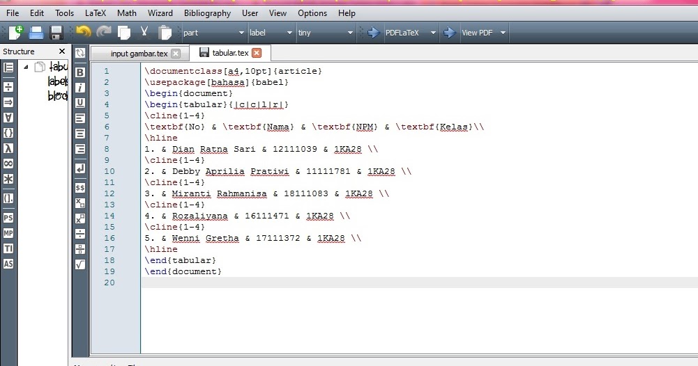 LA Latex (Cara Membuat Tabel) | Alinea Alphabetica