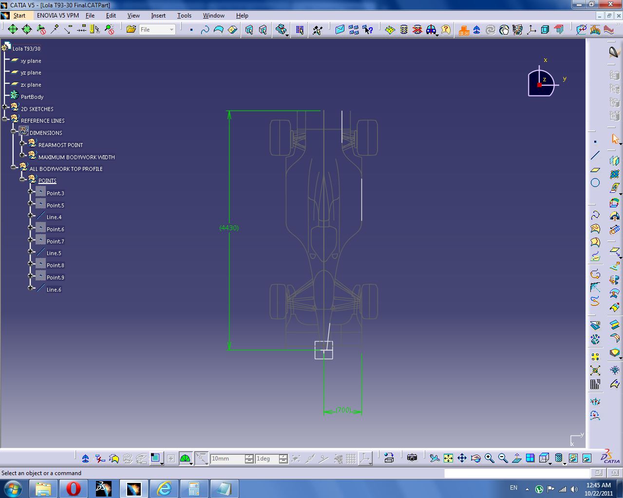 Scratchbuilding a 1/20 scale F1 replica: F1 car design in Catia V5