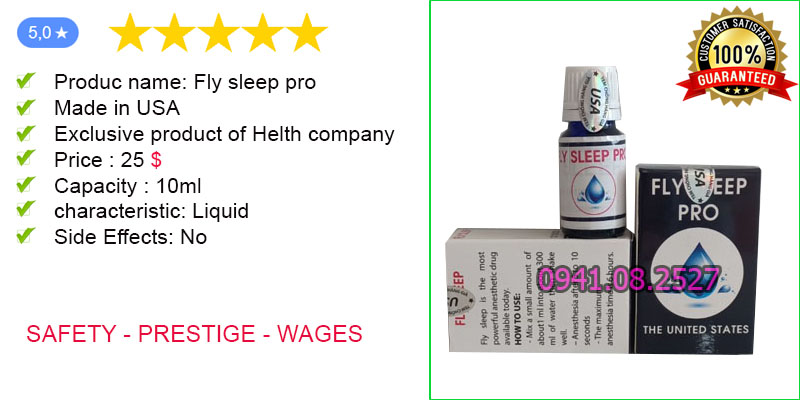 Fly sleep a powerful American anesthetic water form