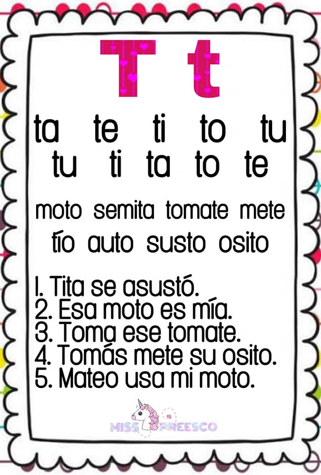 Lecturas de sílabas, palabras y oraciones | Materiales Educativos para ...