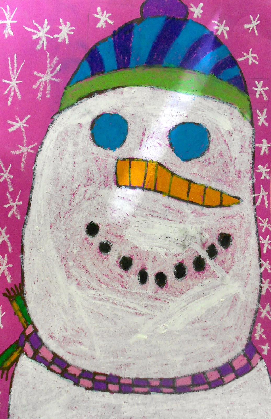 Art. Eat. Tie Dye. Repeat.: 1st Grade Snowman Portraits