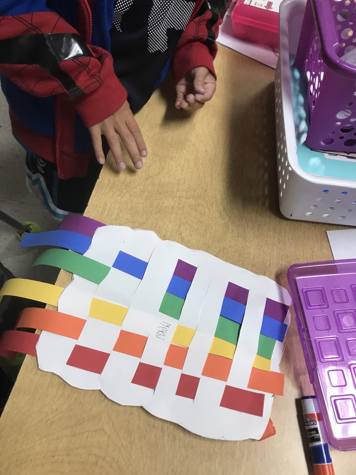 Elements of the Art Room: 1st grade Rainbow Cloud Weavings