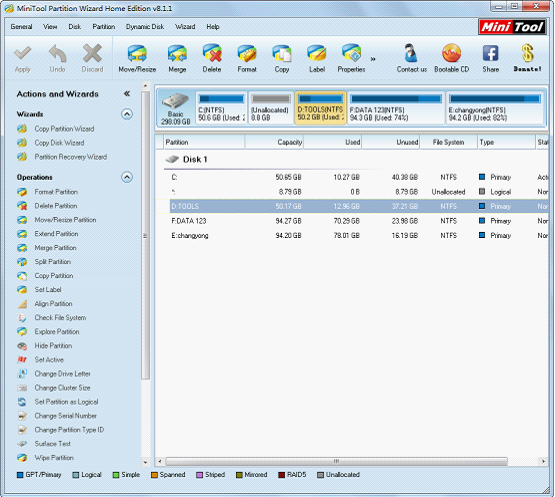 Extend a partition in Windows 7