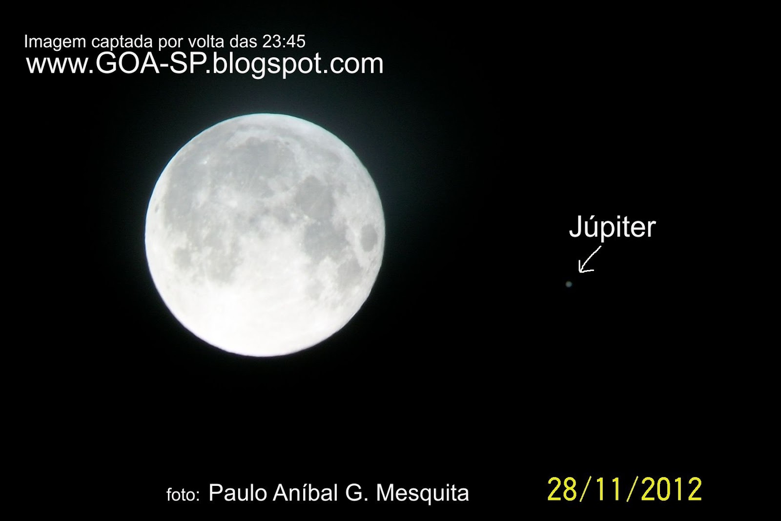 noticia: Lua & Júpiter juntos em 28 de novembro