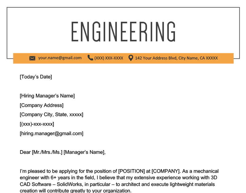 Engineering Cover Letter Sample ~ Thankyou Letter