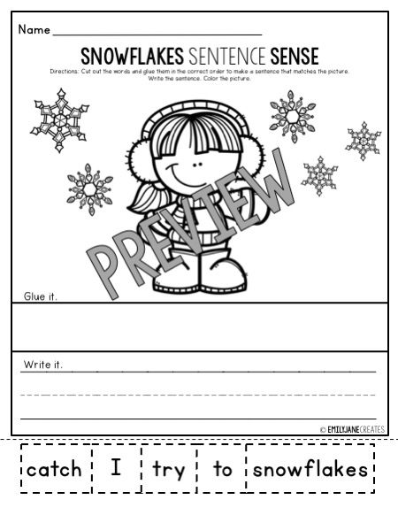 Emily Jane Creates: JANUARY NO PREP KINDERGARTEN PACKET-OVER 100 PAGES!