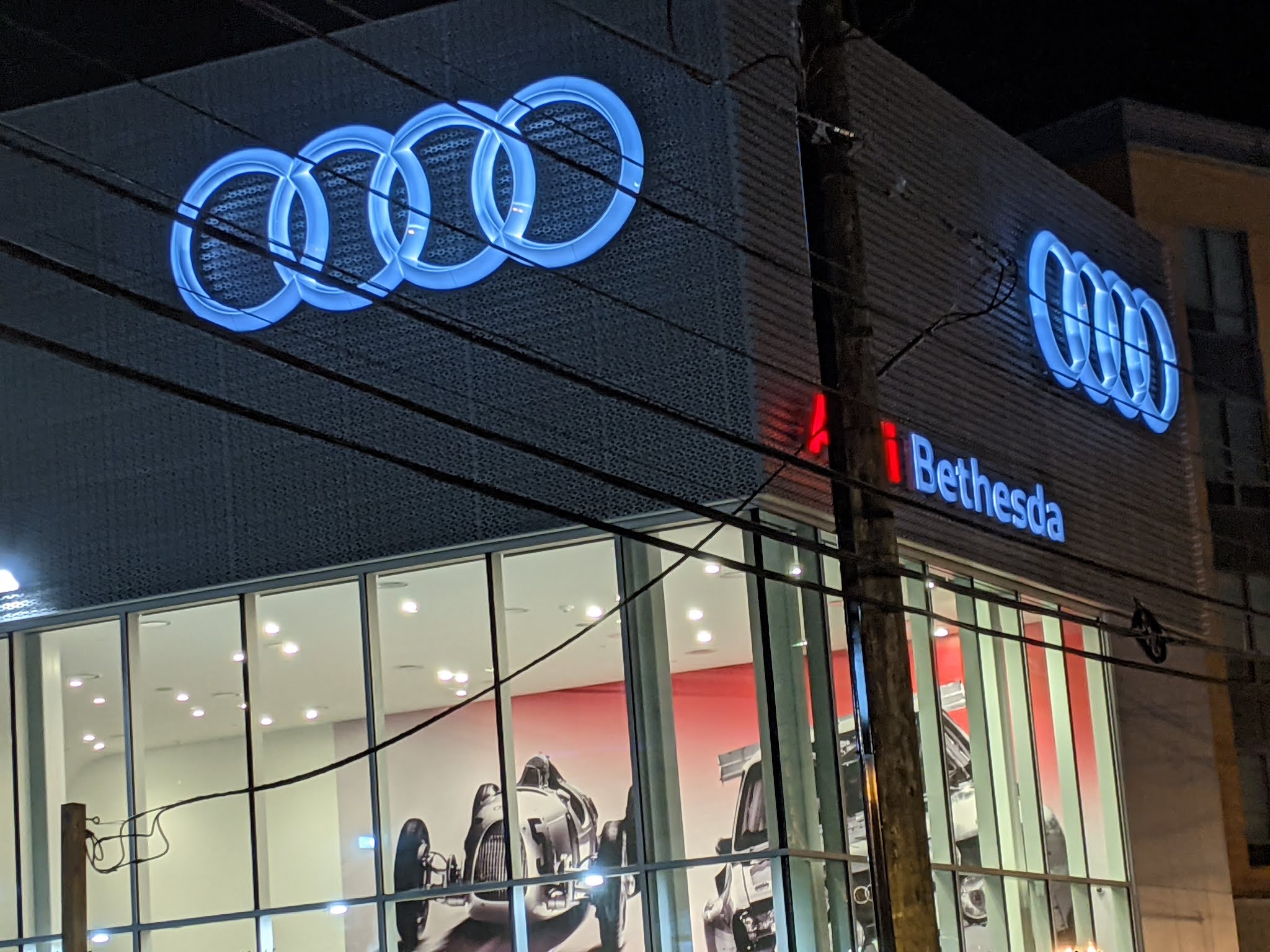 Robert Dyer @ Bethesda Row: Audi Bethesda signs lit (Photos)