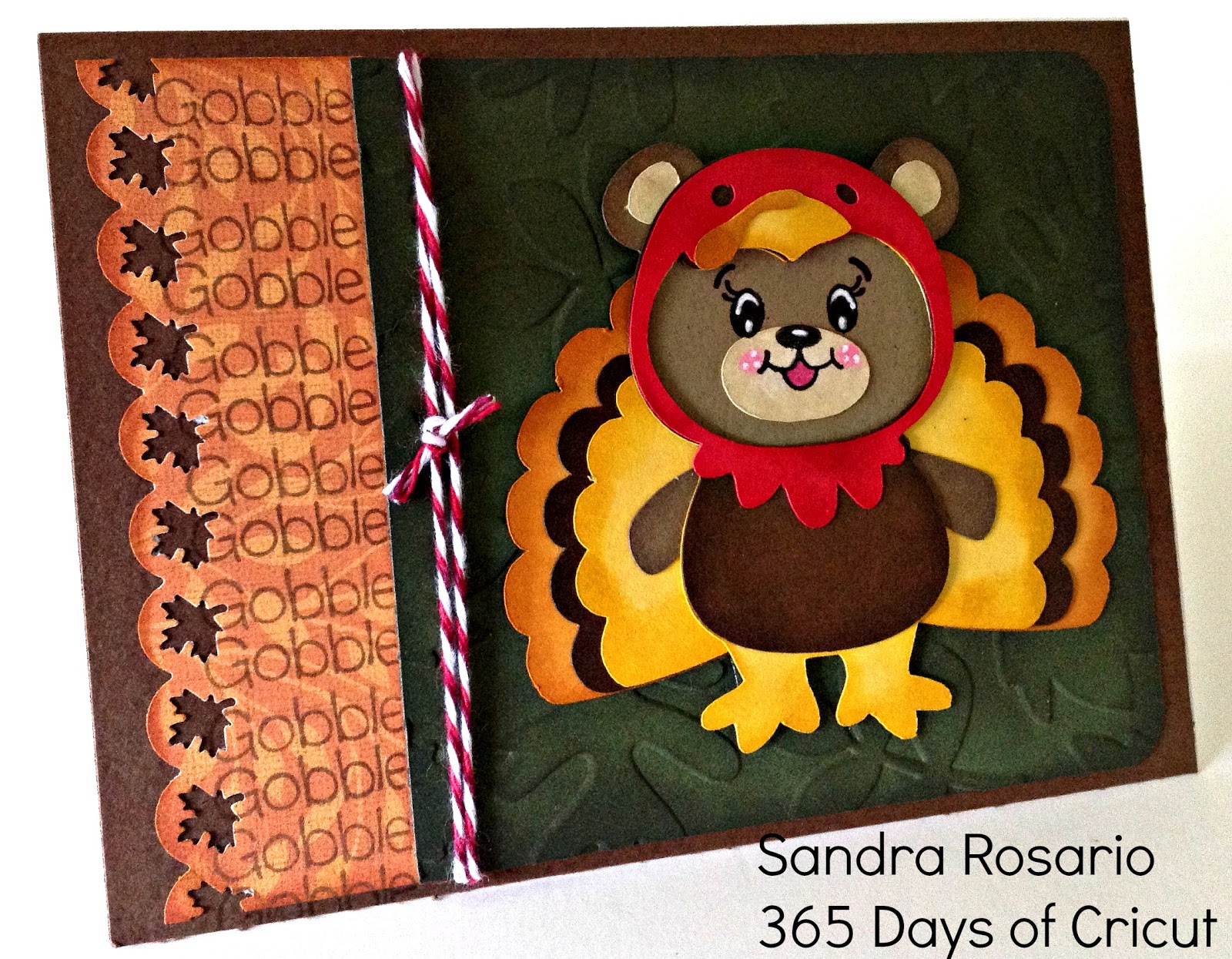 Pink Lulu Studio : #126 Turkey Teddy Bear Card