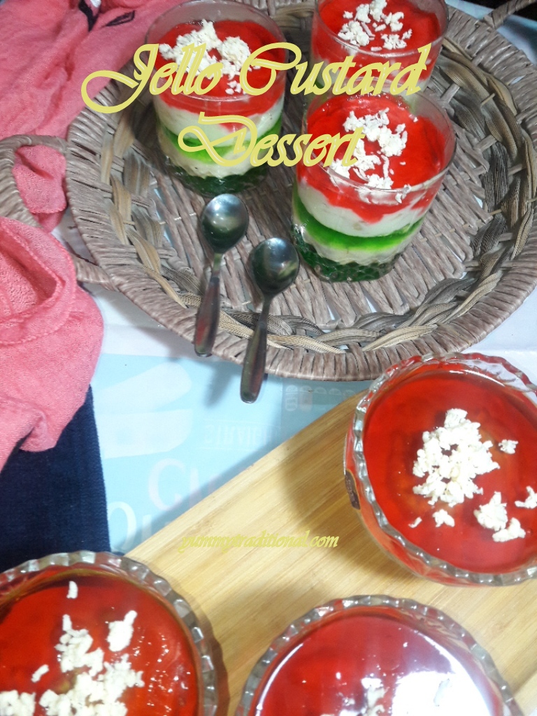 Jello Custard Dessert Recipe - Yummy Traditional