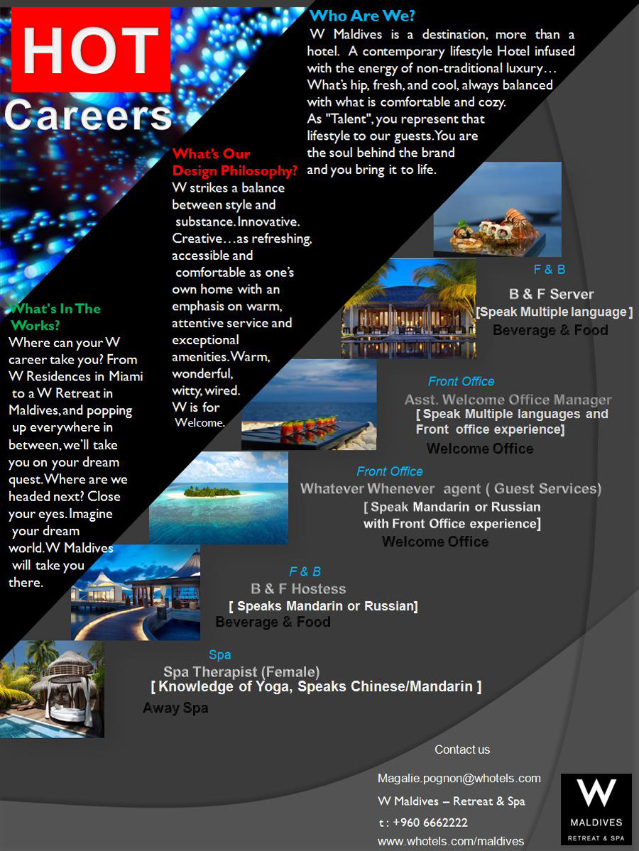 Job Maldives - Fresh Jobs in Maldives: Front Office Supervisor jobs in ...