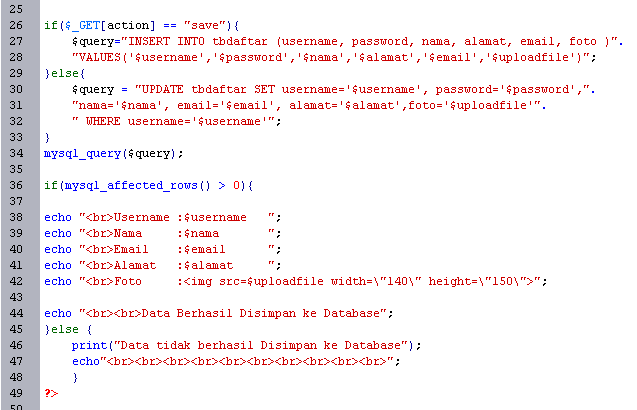 Contoh Aplikasi Web Registrasi Sederhana Menggunakan PHP MySQL