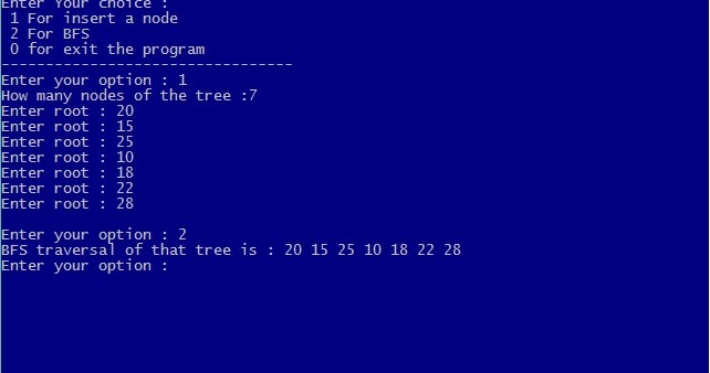 Breadth First Search Bfs Using Binary Tree Code In C