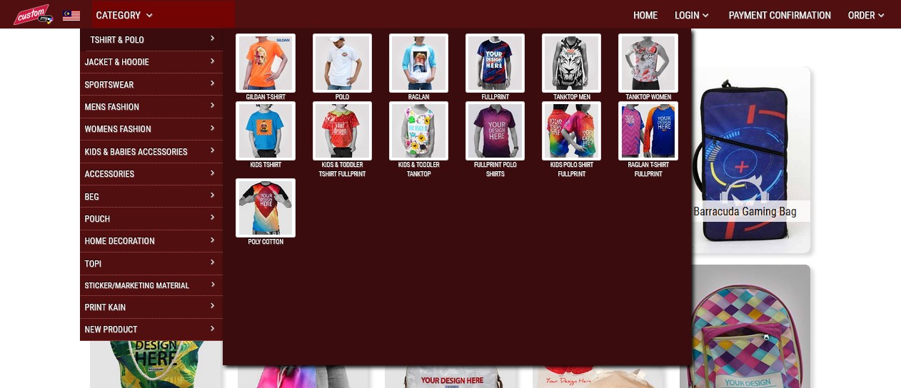 Cetak pelbagai produk custom made dengan mudah di custom.my