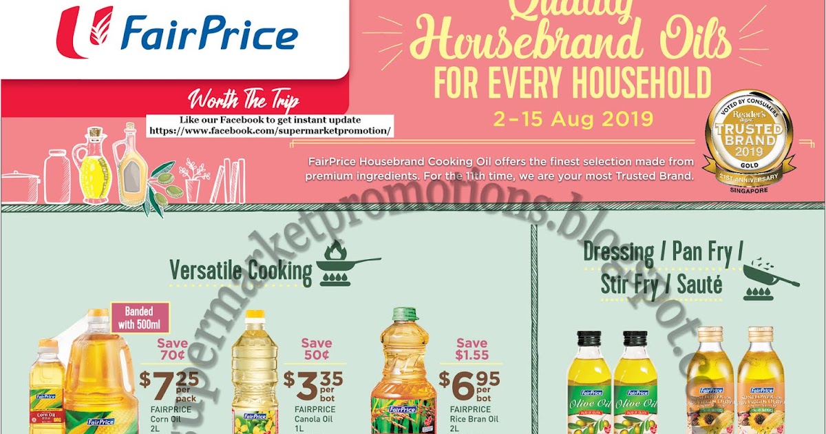 NTUC FairPrice Housebrand Oils Promotion 02 - 15 August 2019 ...