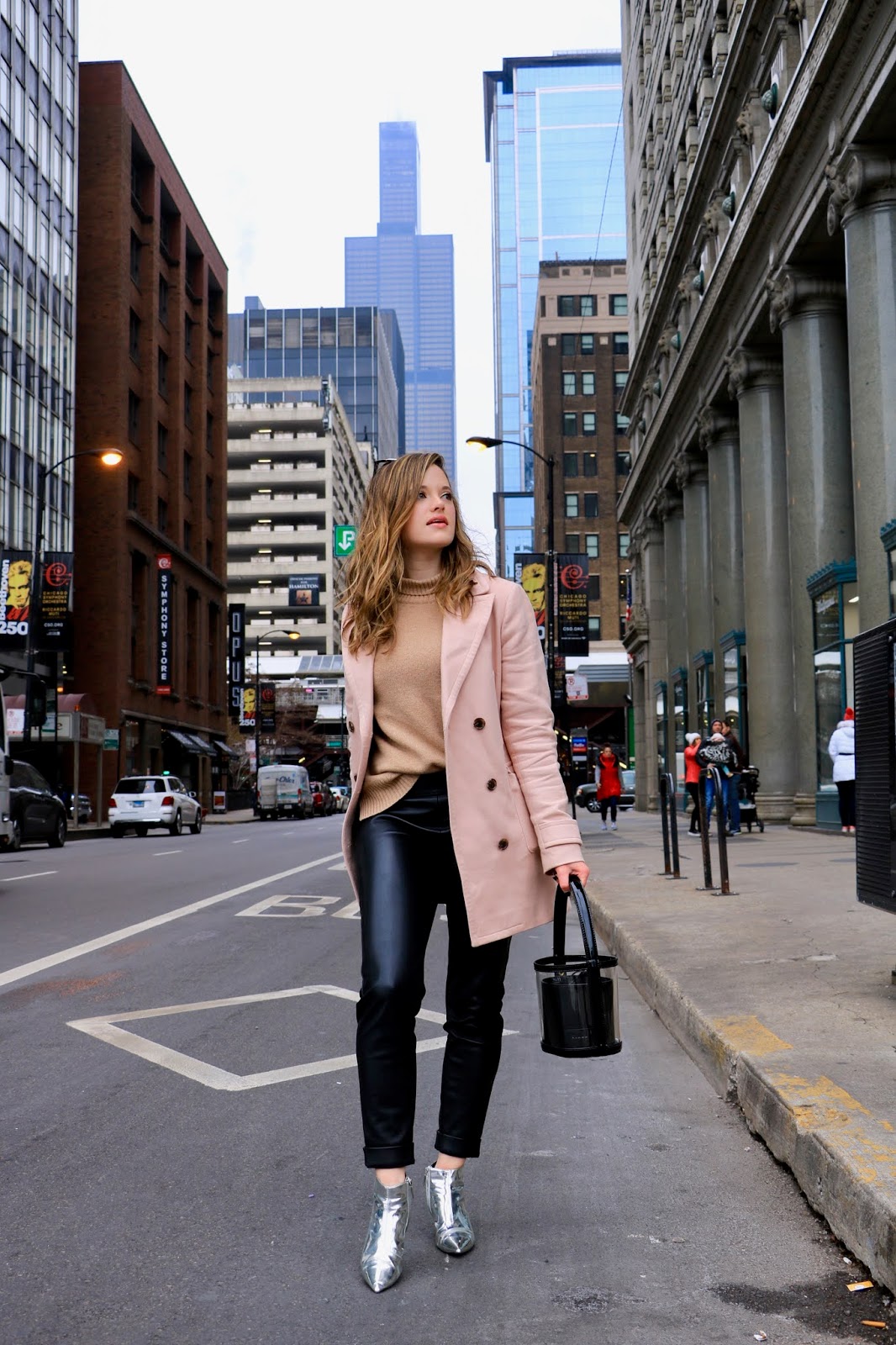 Kathleen's Fashion Fix: Windy City Chic // Pink Coat + Silver Boots