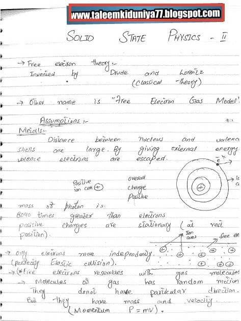 solid state physics-2 notes free download