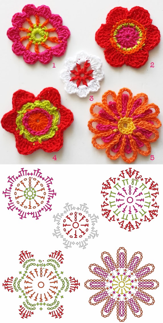 Handwerkjuffie: BLOEMEN haken... patroontjes!