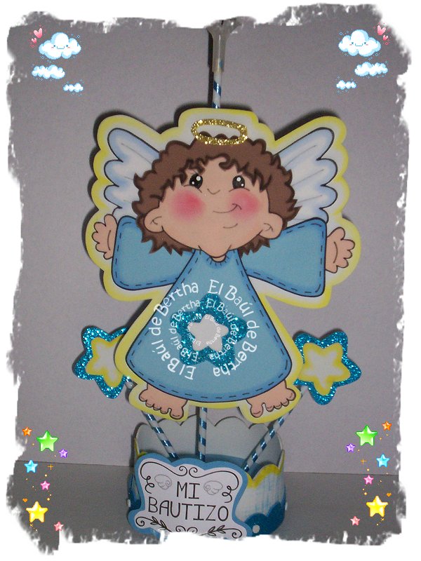 EL BAÚL DE BERTHA - MANUALIDADES: CDM Angel Blue para Bautizo en Foami ...