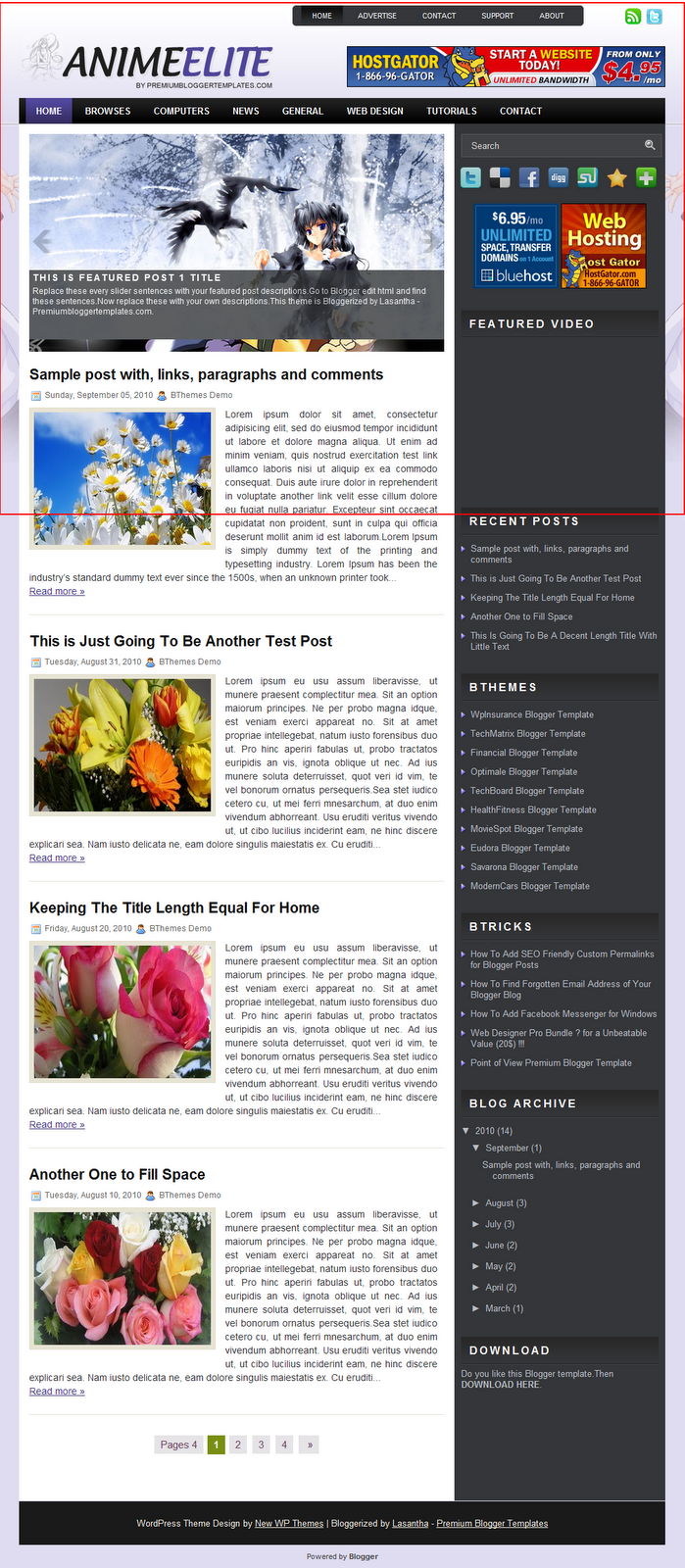 Download template blog Anime keren | INFOIKI