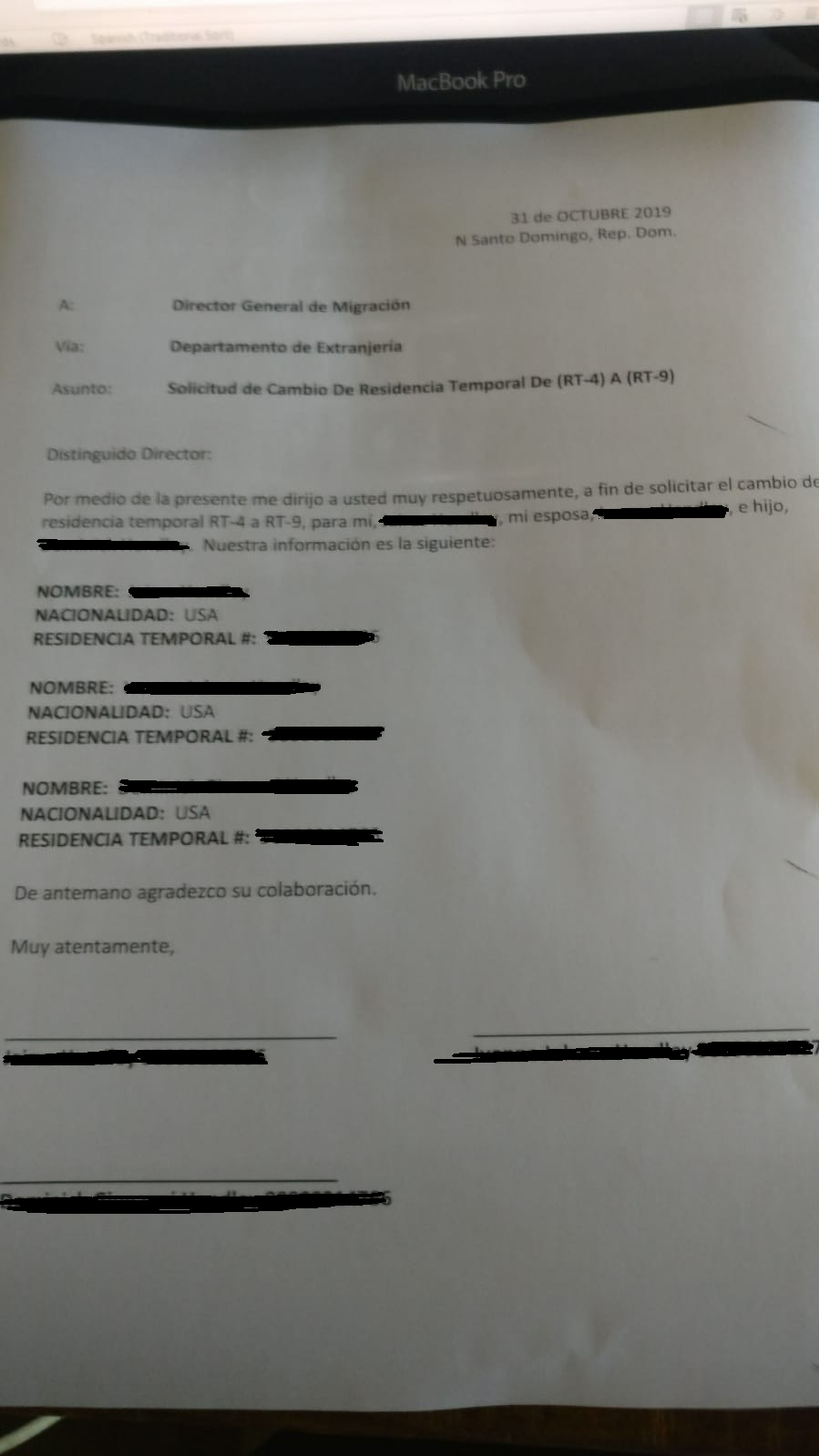 How to change Residency Status from RT-4 to RT9