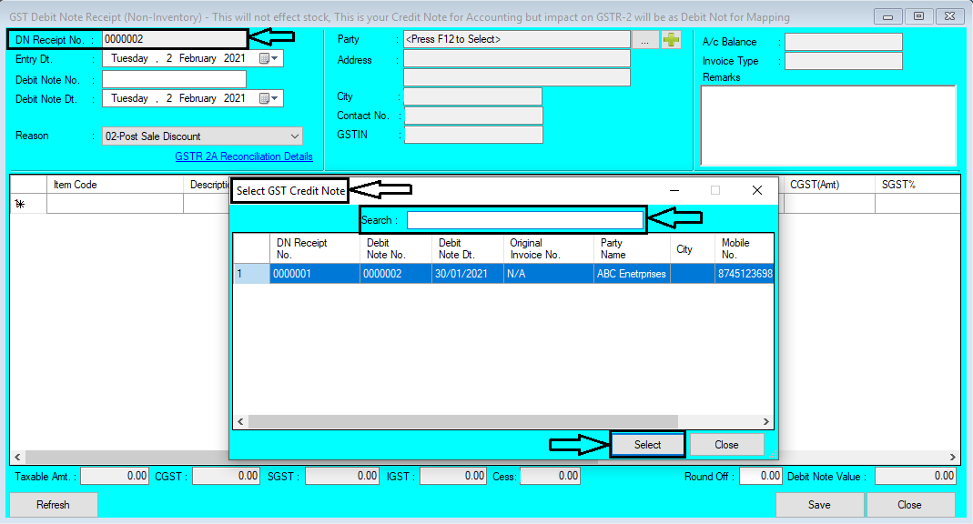 GST Debit Note Receipt Help Guide