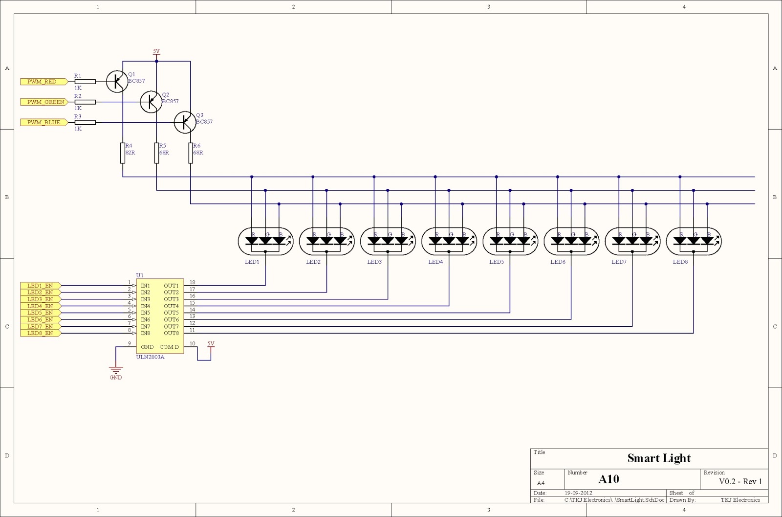 Projet Bracelet Communicant et Jeu: 8rgb Led multiplexing