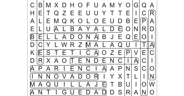 Proyecto V Equipo #3: sopa de letras Los cosmeticos