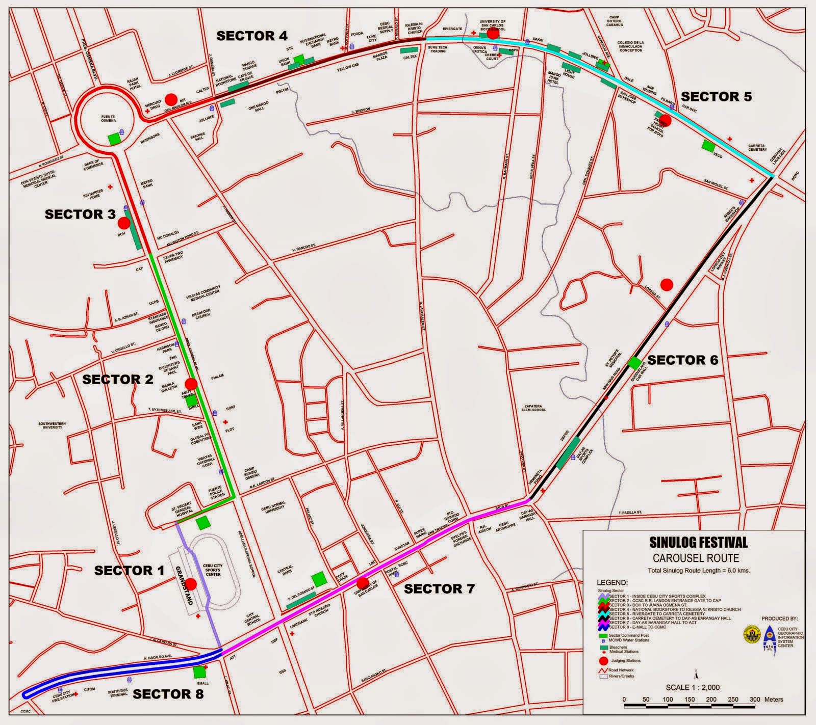 Sinulog Festival Route. Cebu City Festival Route
