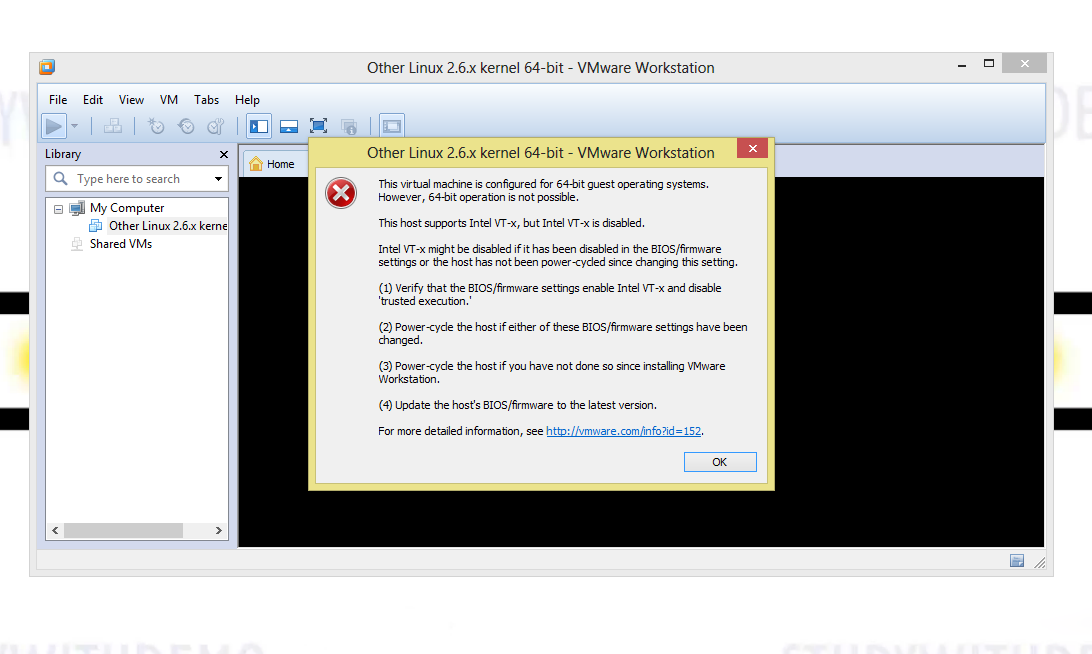 How to fix VT-x is not available - StudywithDemo