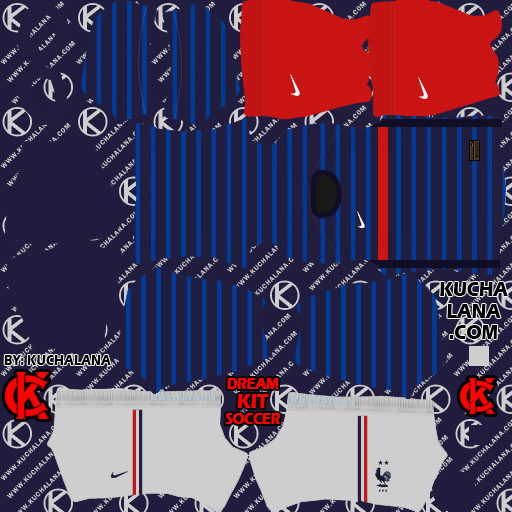 KIT ĐTQG Pháp (France) Dream League soccer 2021- Kit Pháp 2021 DLS