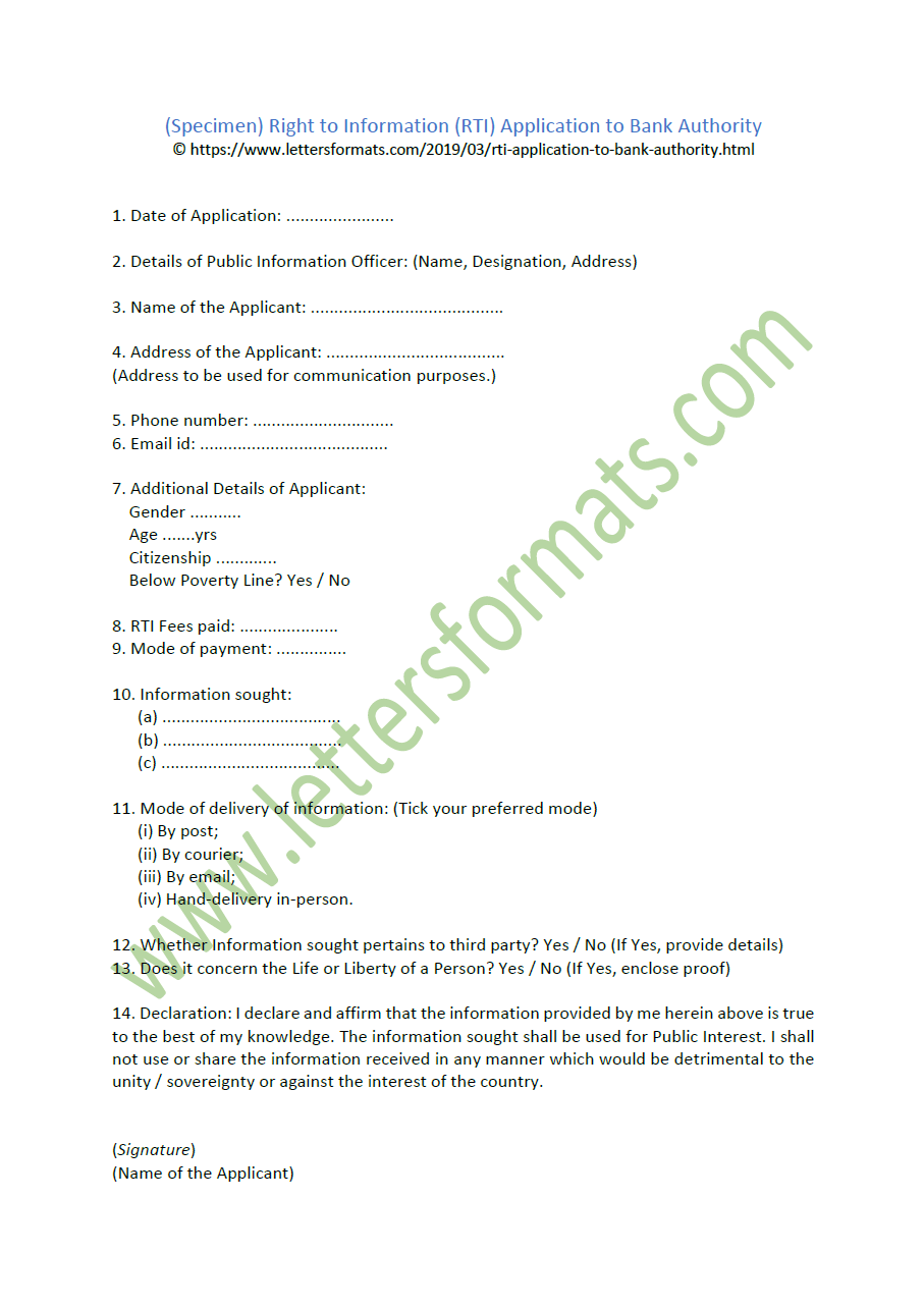 Right To Information RTI Application To Bank Authority Sample right-to-information-rti-application-to-bank-authority-sample